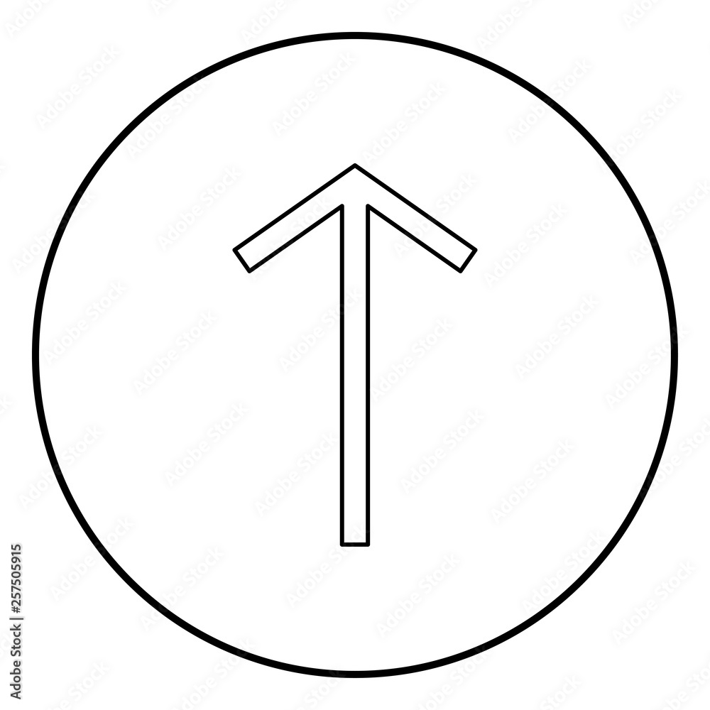Teiwaz rune Telwaz tyr warrior symbol icon outline black color vector ...