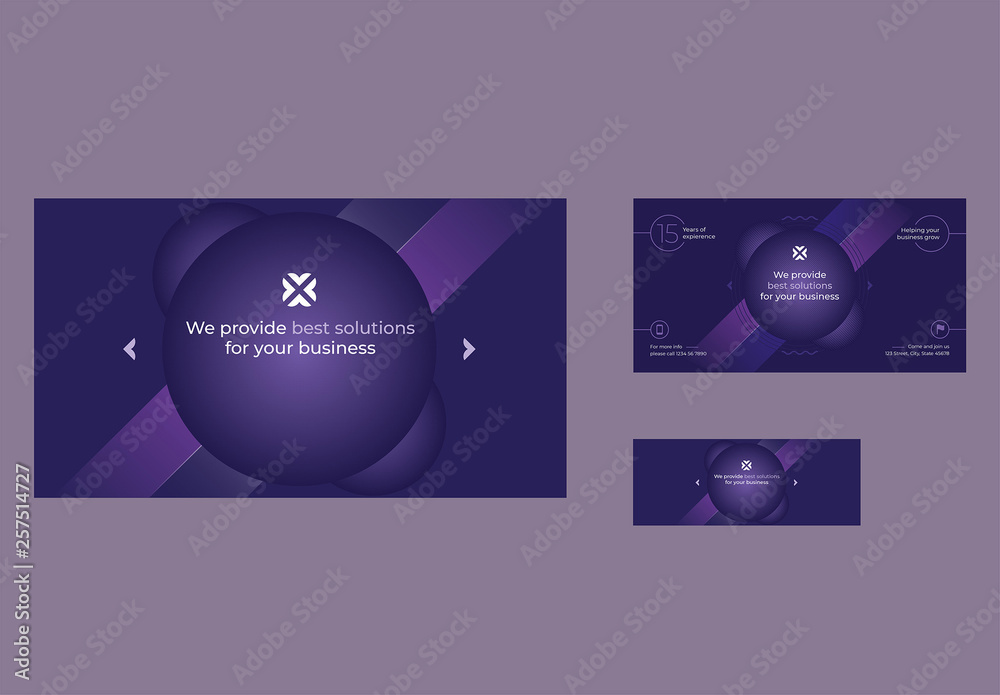 Purple Social Media Posts with Geometric Elements Stock Template ...