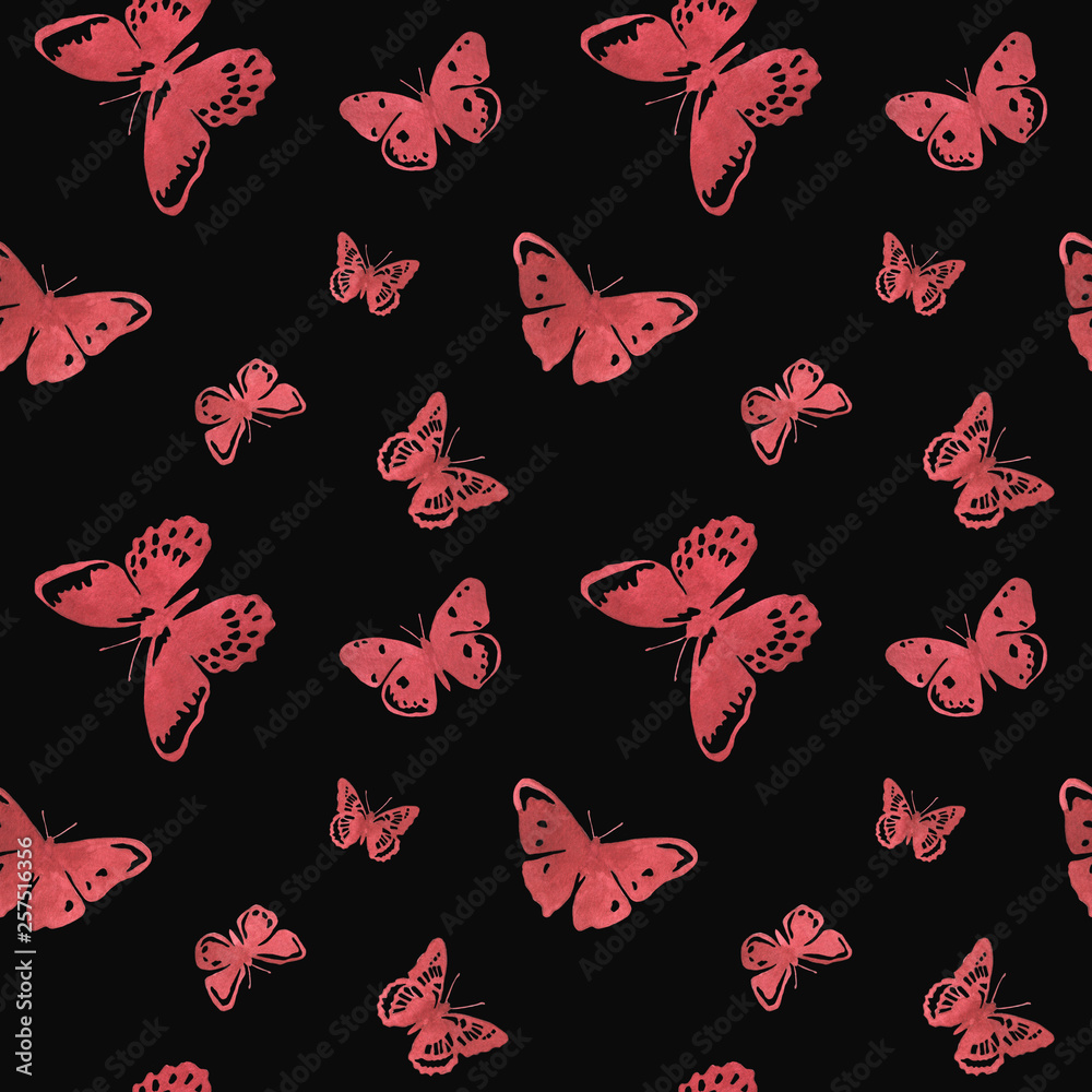 Black And Red Butterfly Background