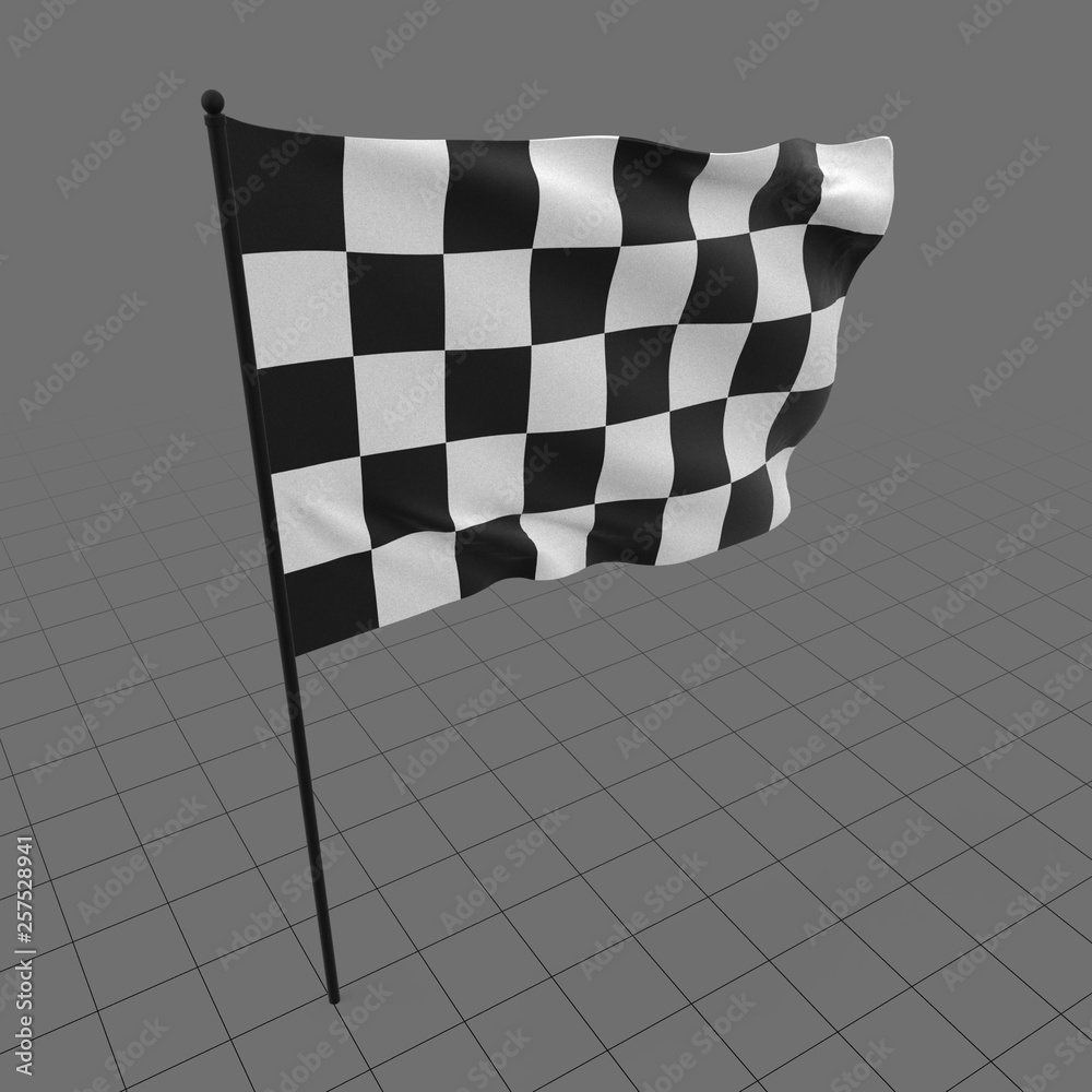 Checkered racing flag Stock 3D asset | Adobe Stock