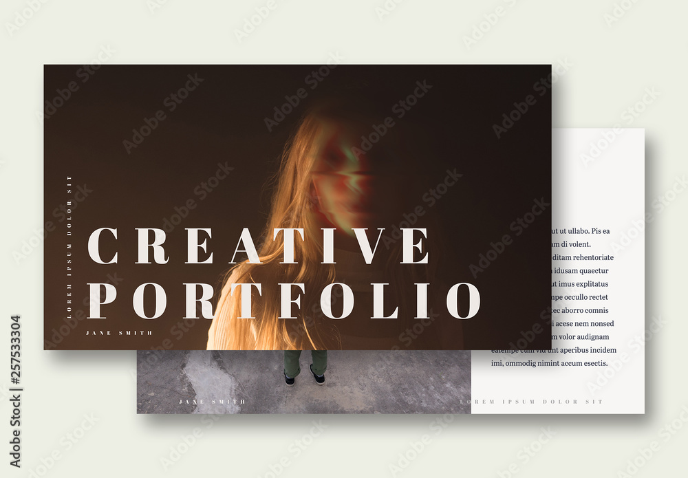 Portfolio Layout with Photo Placeholders Stock Template | Adobe Stock