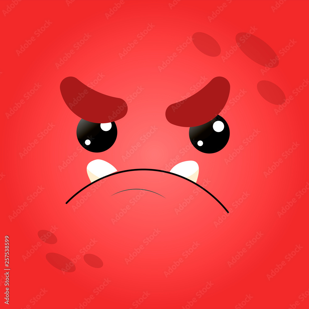 Vector funny moster square monster faces with different emotions ...