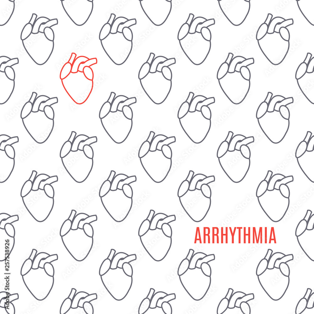 Vecteur Stock Cardiac arrhythmia disease awareness poster made in ...