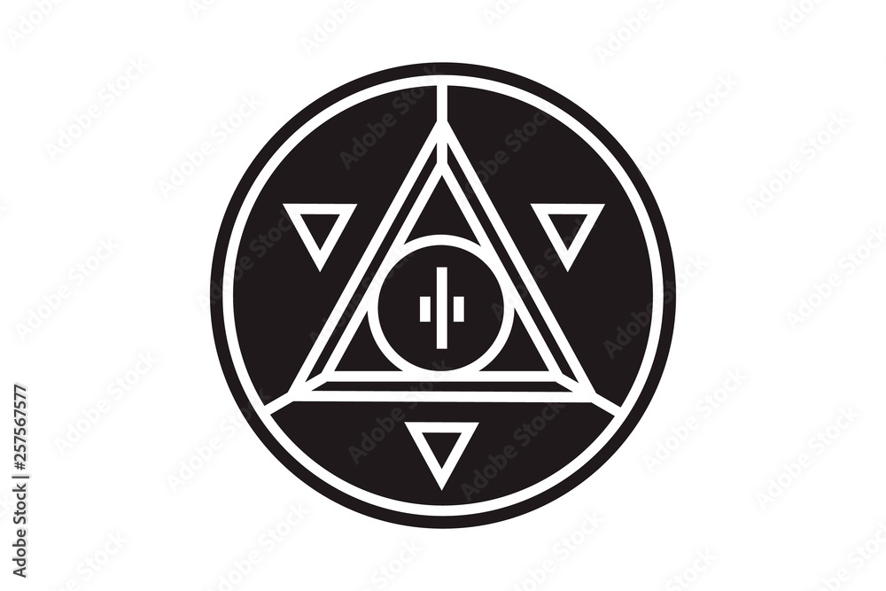 Pyramid Eye money coin icon. The coin depicts the Masonic symbol - the ...