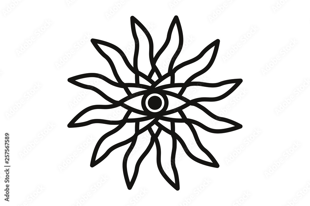All-seeing eye with rays of the sun. Religion philosophy, spirituality ...