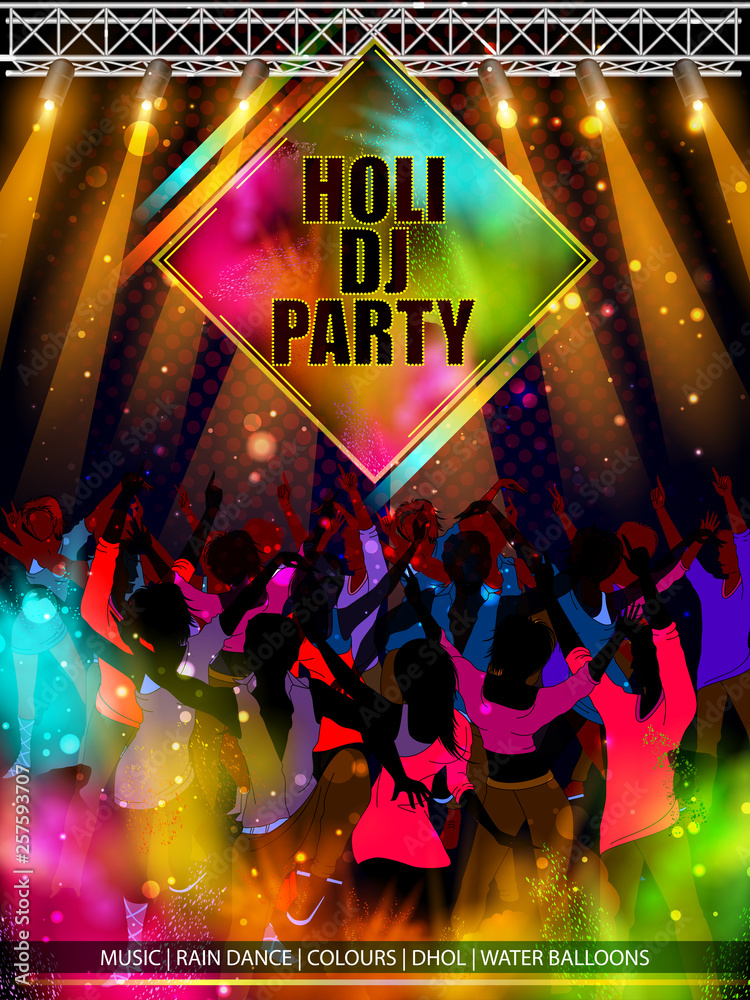 easy to edit vector illustration of Colorful Happy Hoil Party ...