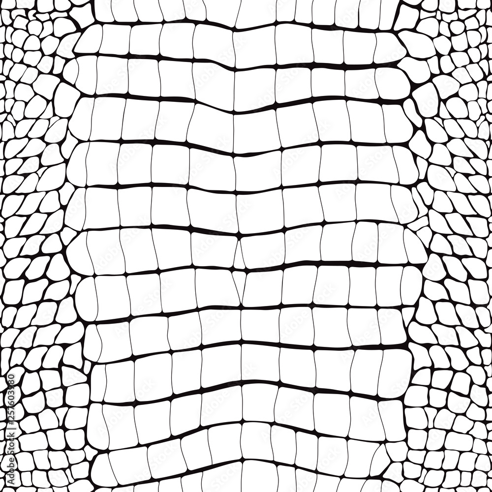 Crocodile Skin Black and White Seamless Pattern Stock Vector | Adobe Stock