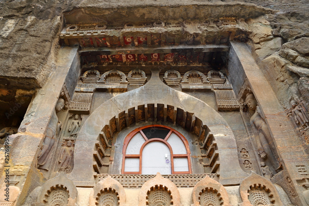 Ajanta caves, India. The Ajanta Caves in Maharashtra state are Buddhist ...