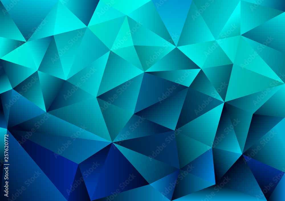 Triangulation pattern low poly blue triangle vector background Stock ...