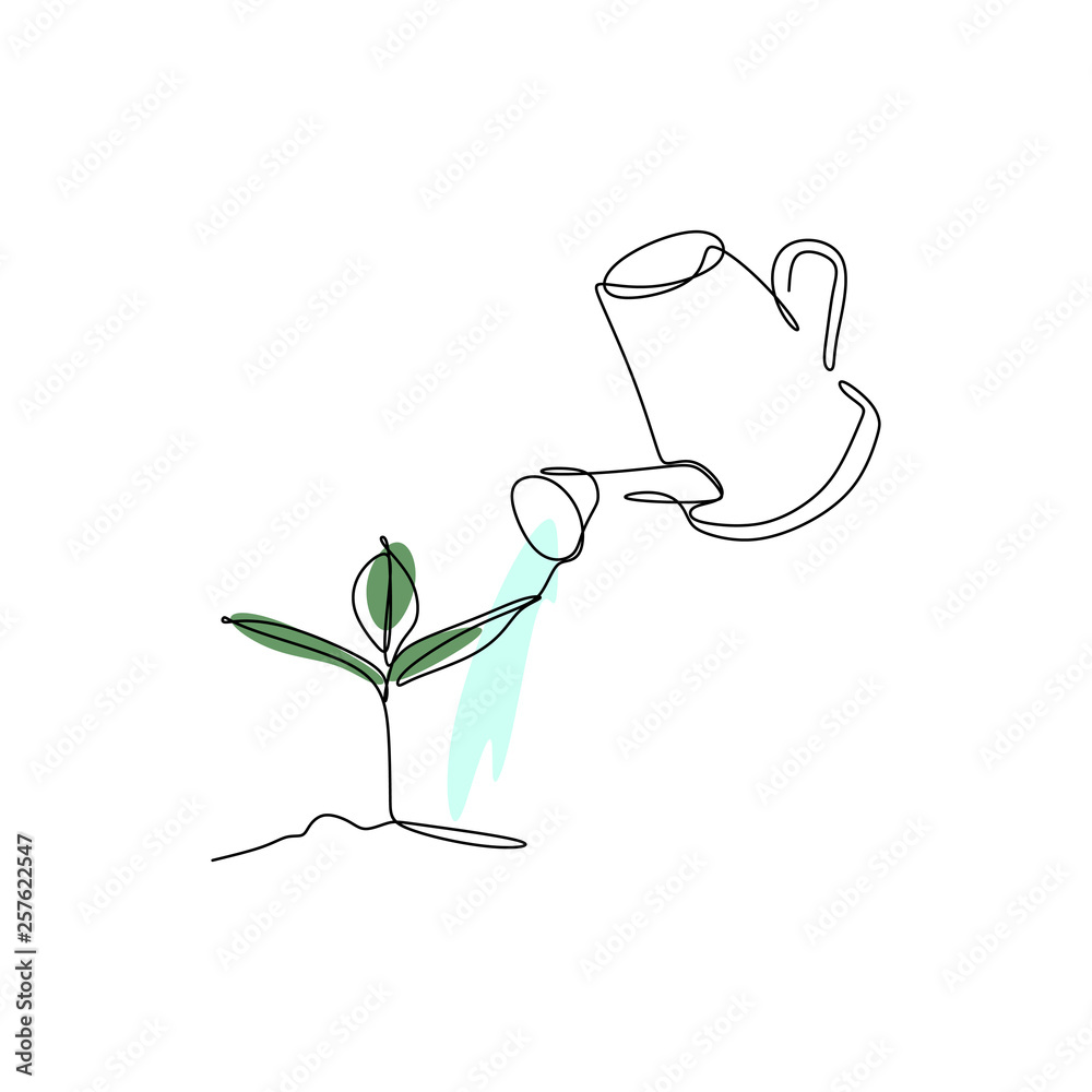 continuous line drawing watering plants. Stock Vector | Adobe Stock continuous line drawing watering plants. Stock Vector | Adobe Stock