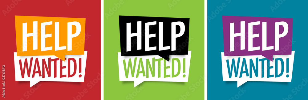 Help wanted ! Stock Vector | Adobe Stock