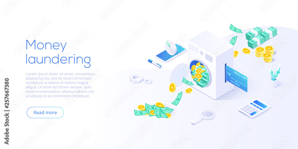 Money laundering isometric vector illustration. Corruption and illegal ...