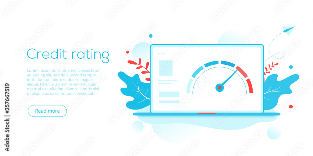 Credit score or rating concept in flat vector illustration. Loan ...