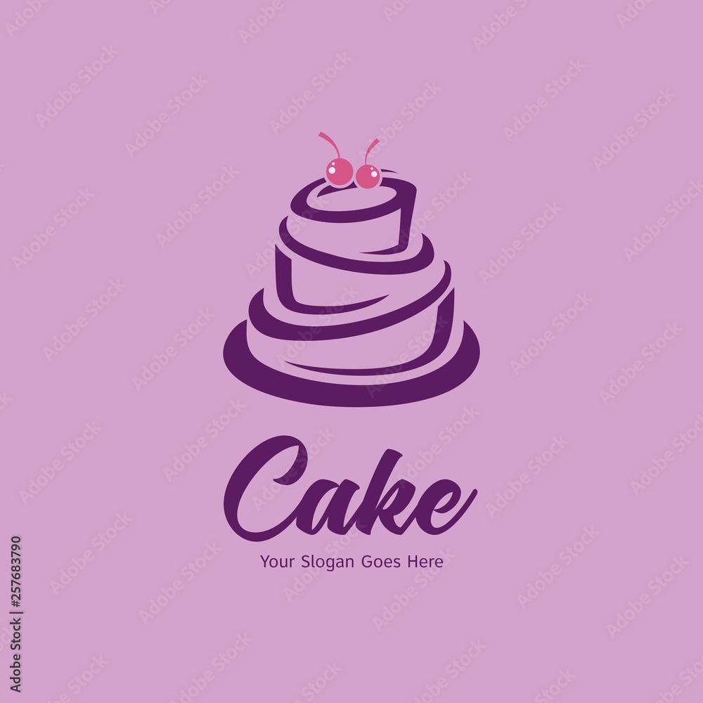 Wedding cake logo design Stock Vector | Adobe Stock