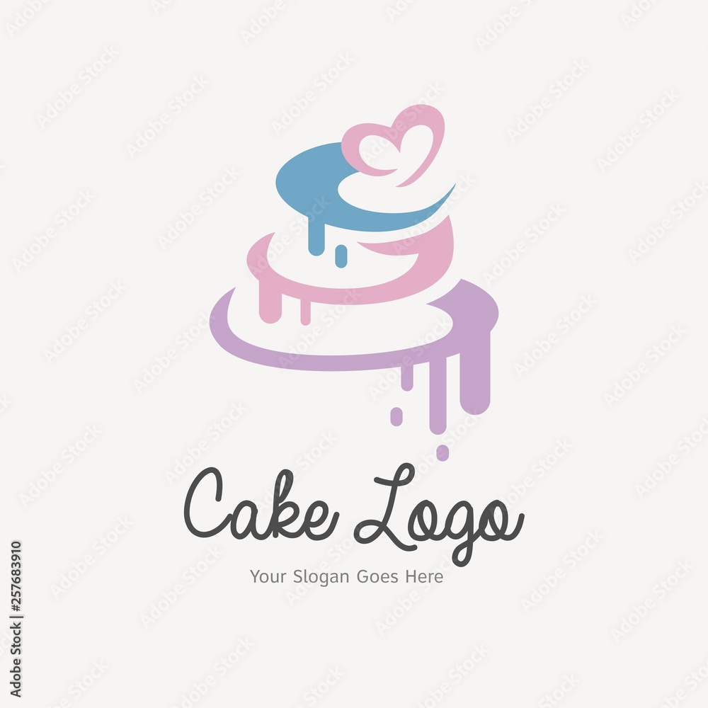 Wedding cake logo design Stock Vector | Adobe Stock