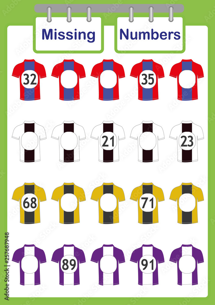 write the missing numbers, math for children, Counting educational game ...