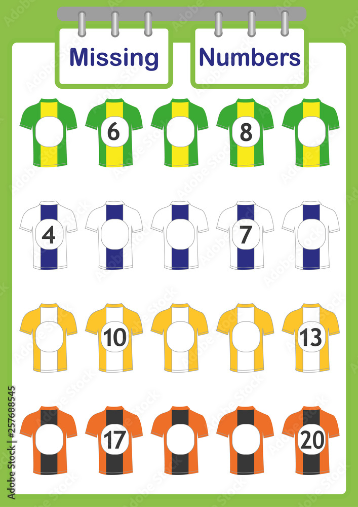 write the missing numbers, math for children, Counting educational game ...
