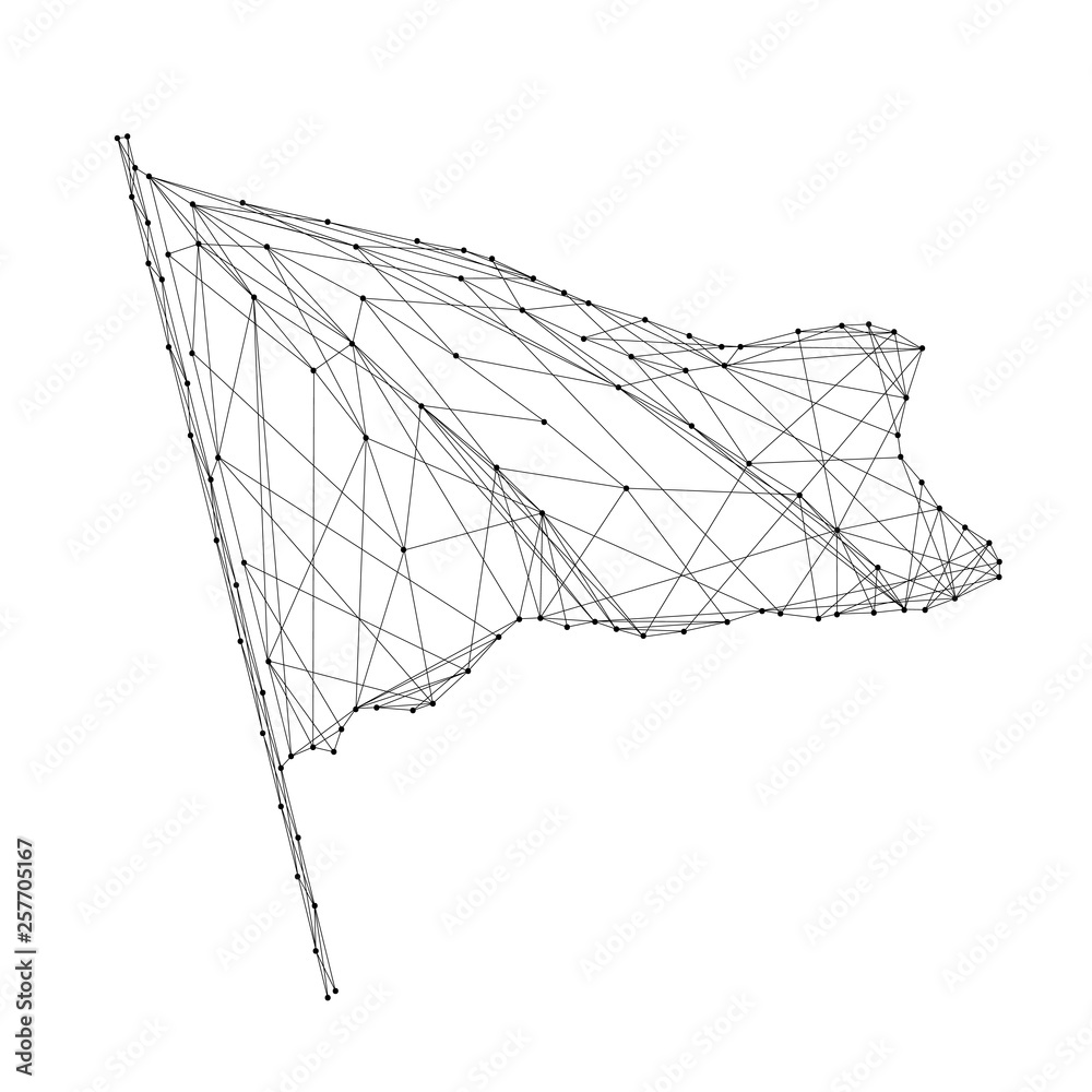 Waving Triangle Flag Drawing