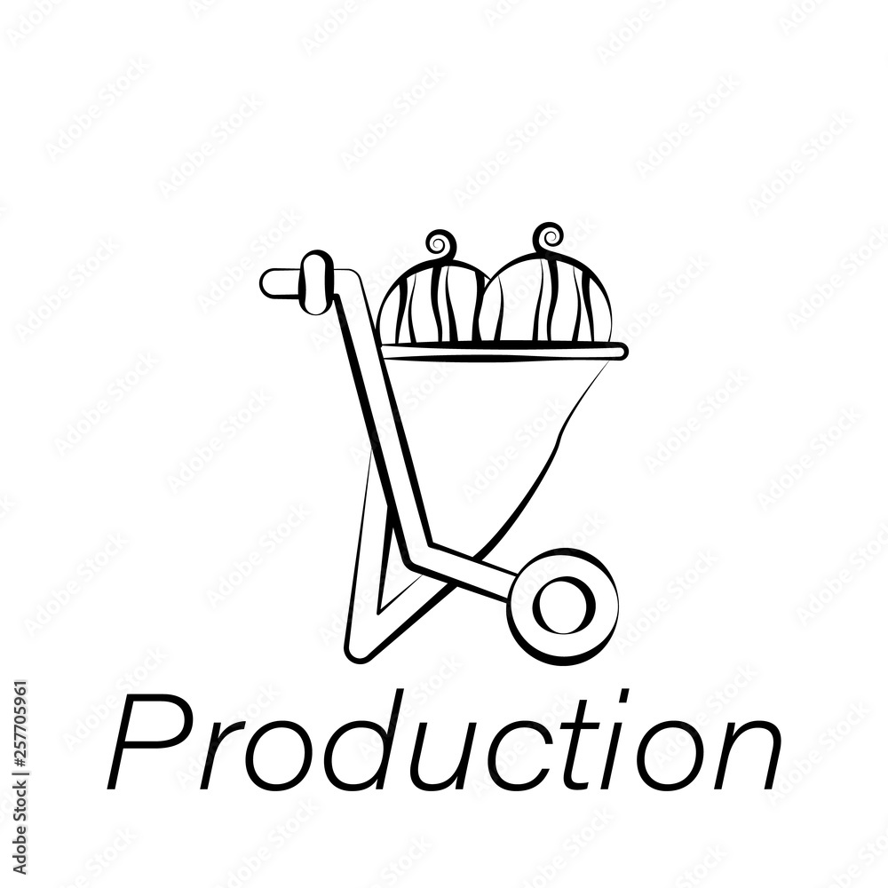 production hand draw icon. Element of farming illustration icons. Signs ...
