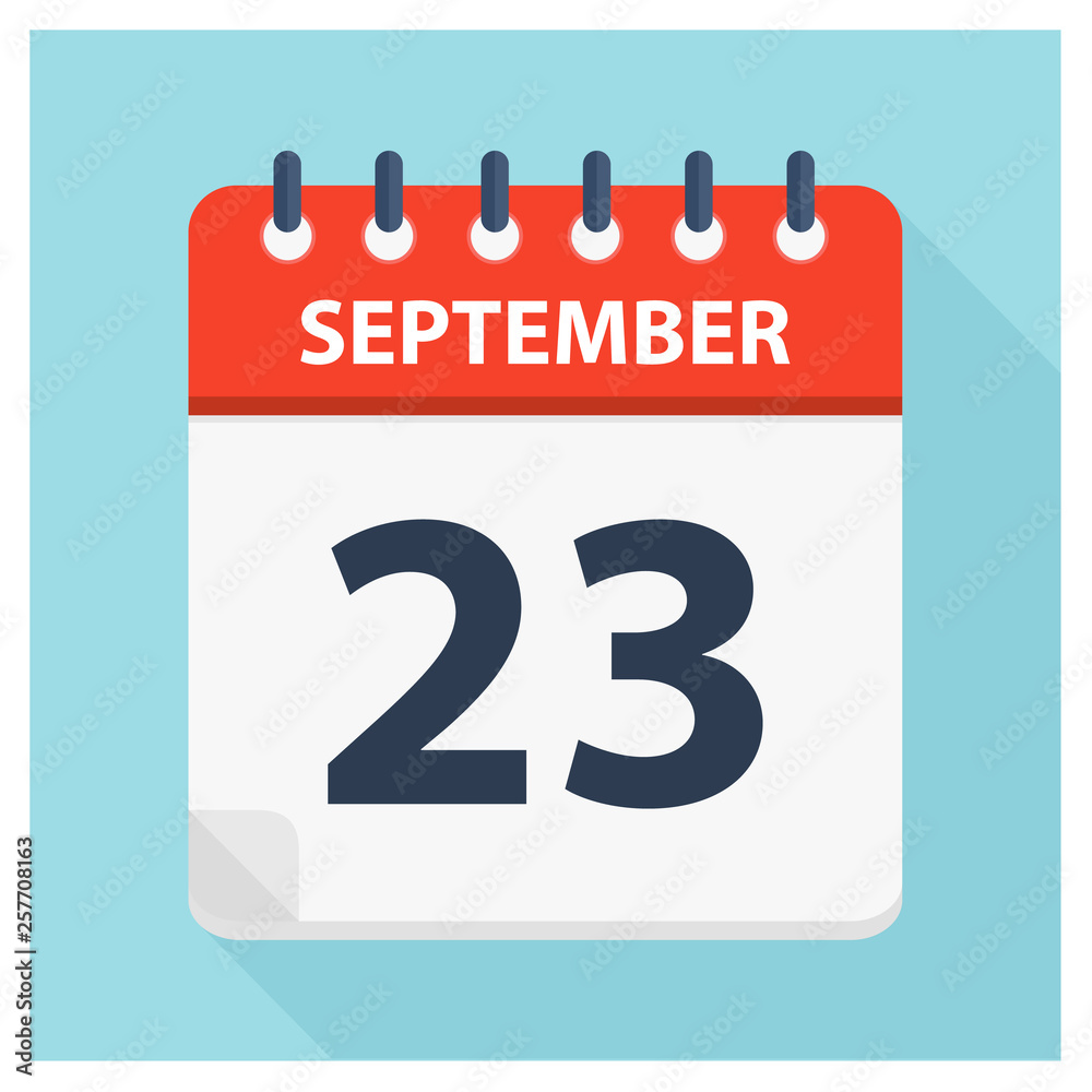 September 23 - Calendar Icon - Calendar design template Stock Vector ...