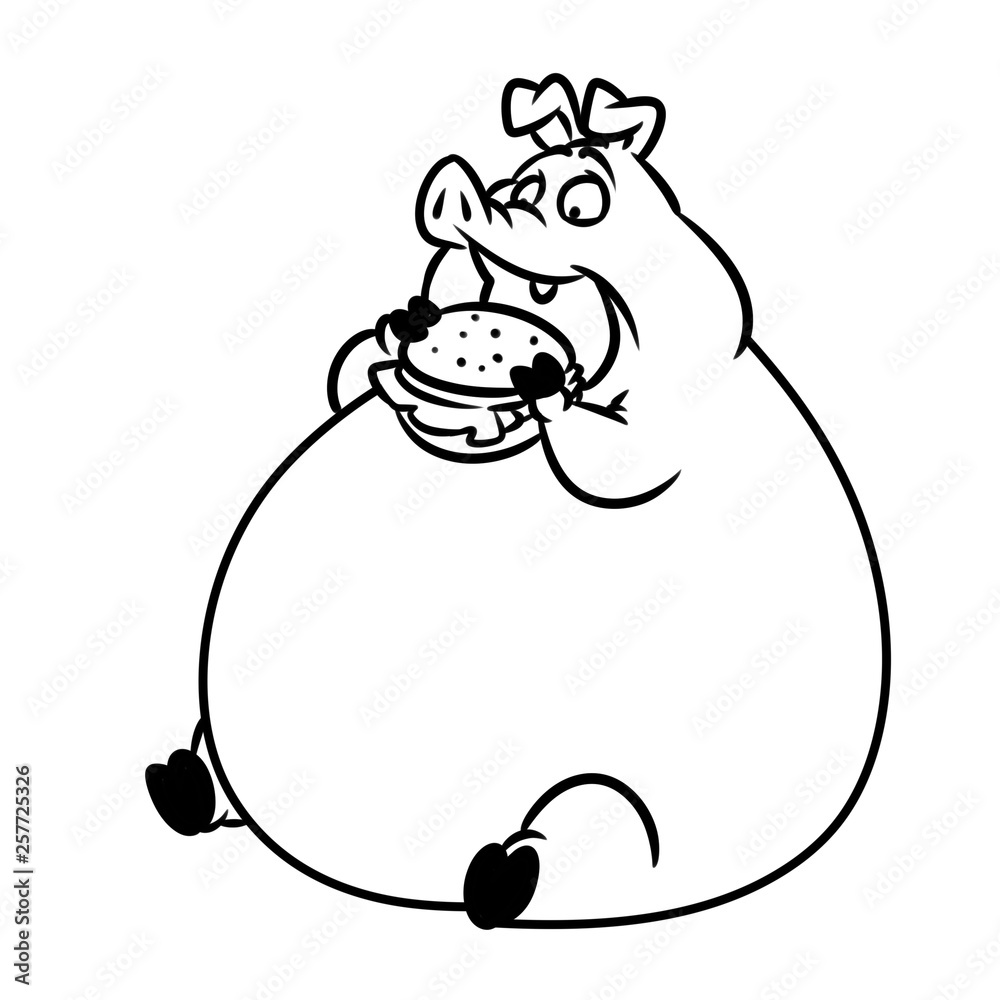 Pig Fat Coloring Cliparts Pigs Pages Flying Cartoon Kids Clip Library ...