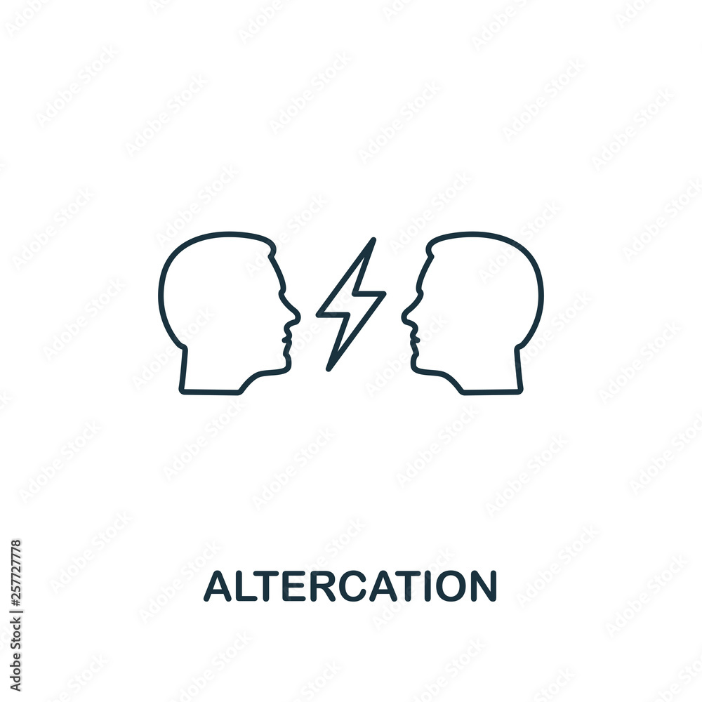 Altercation icon. Thin line design symbol from business ethics icons ...