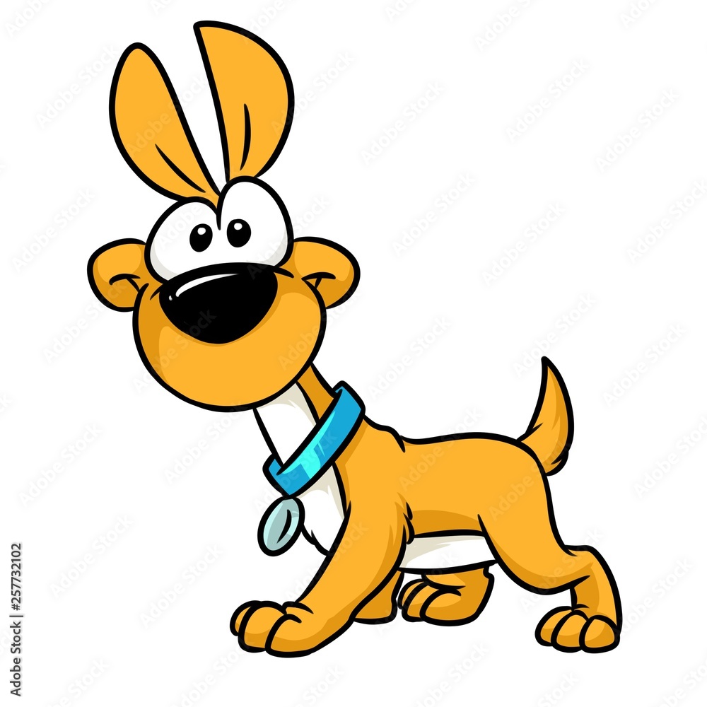 Dog funny walking animal character cartoon illustration isolated image ...