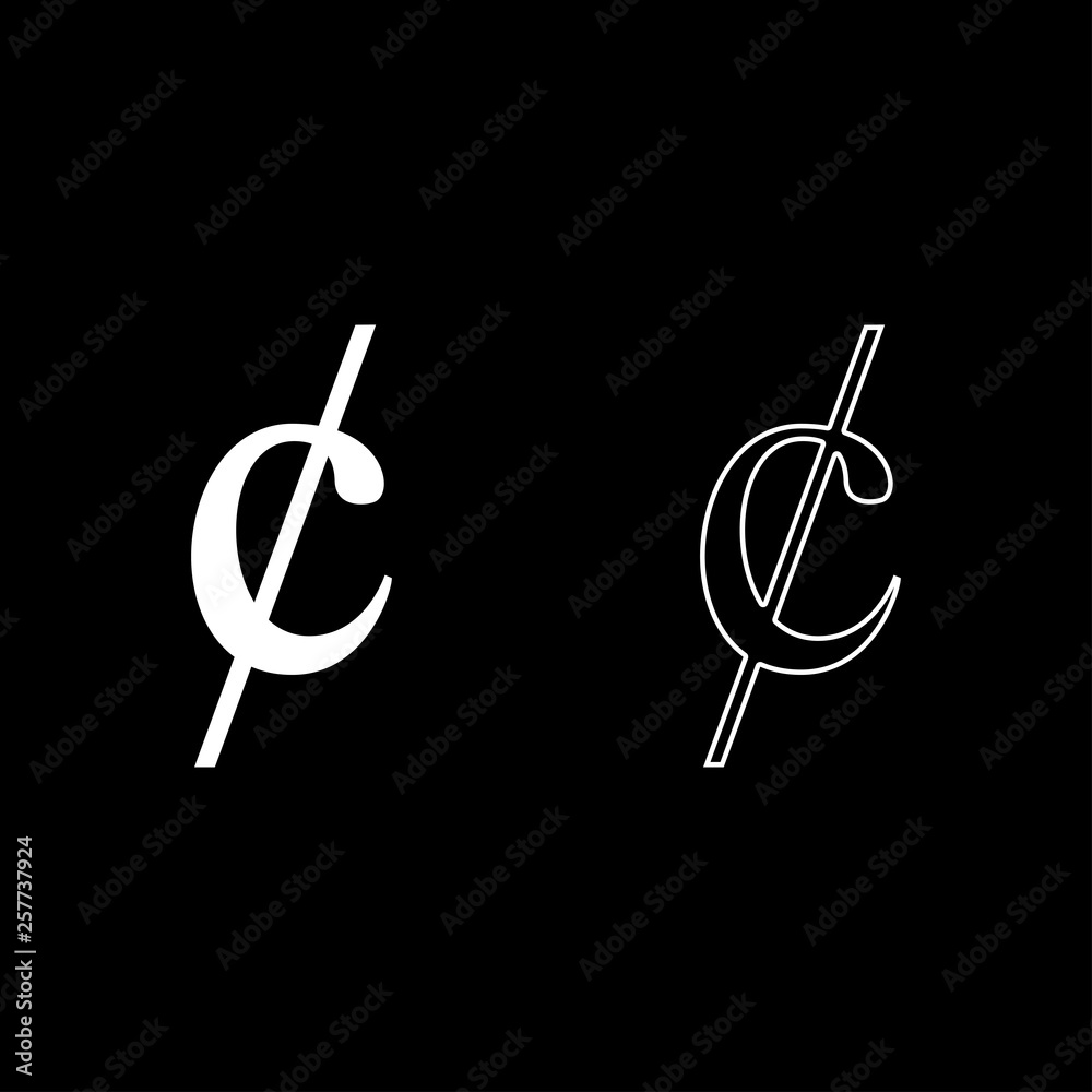 Cent symbol sign dollor money icon set white color vector illustration ...