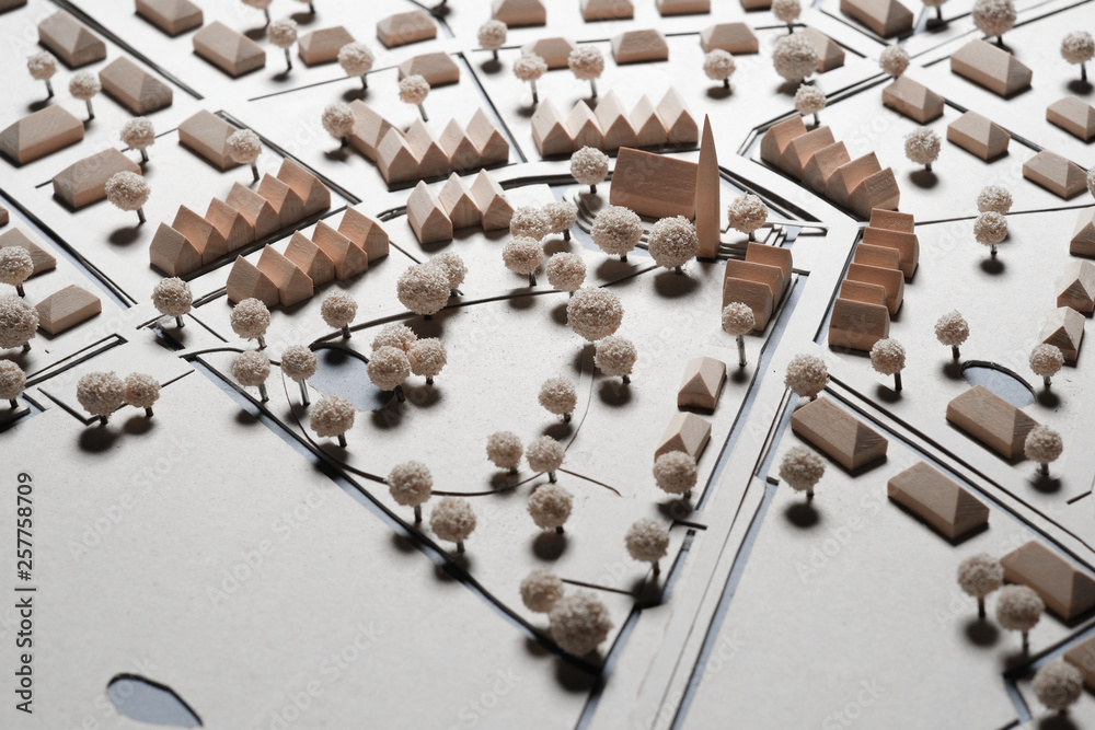 Urban miniature village town with homes Stock Photo | Adobe Stock