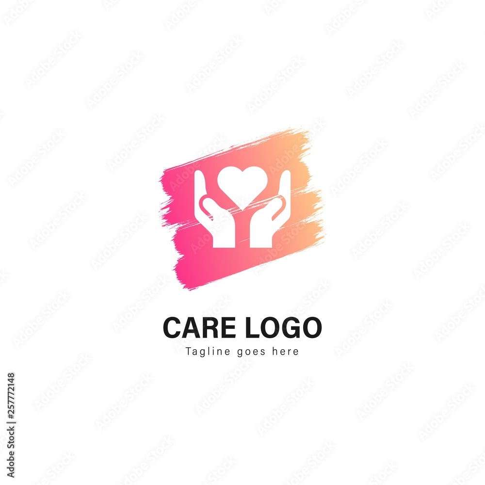 Care logo template design. Care logo with modern frame vector design ...