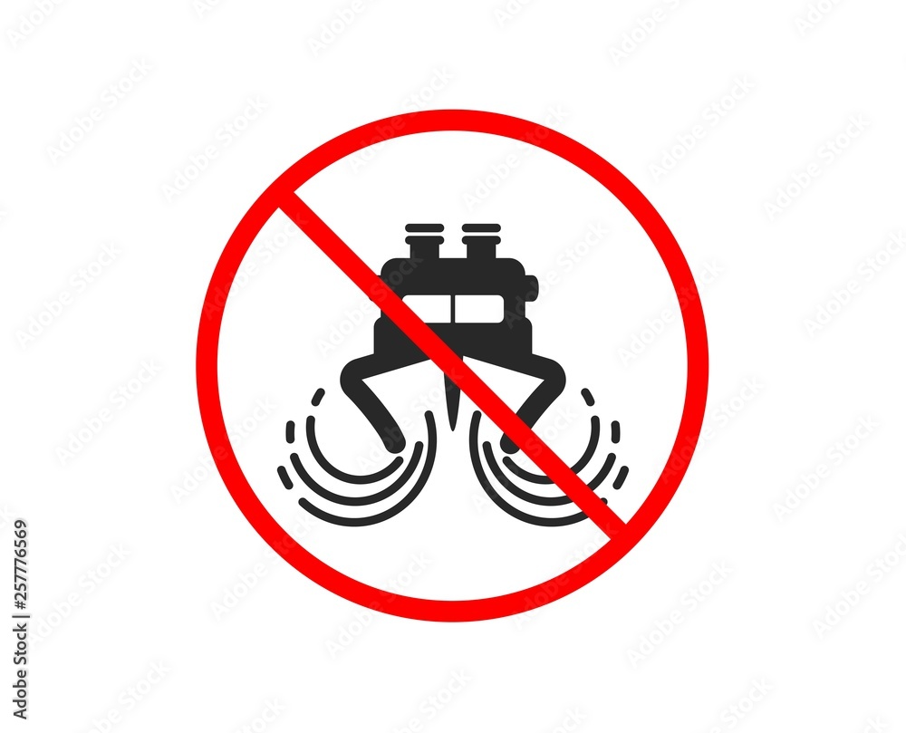 No or Stop. Ship in waves icon. Watercraft transport sign. Shipping ...