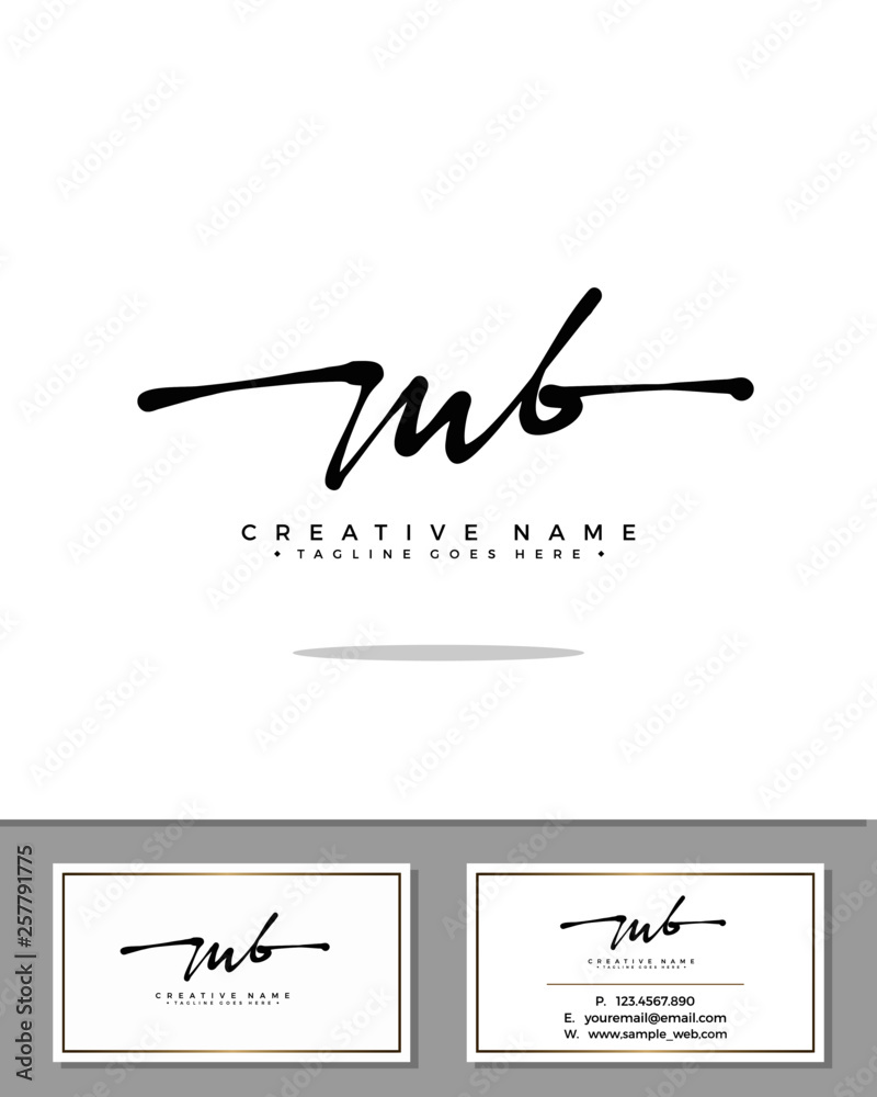 M B MB initial handwriting logo template vector. signature logo concept ...
