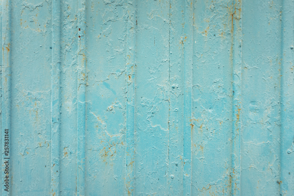 Blue texture of rusty with drip on steel wall background. Vintage color ...