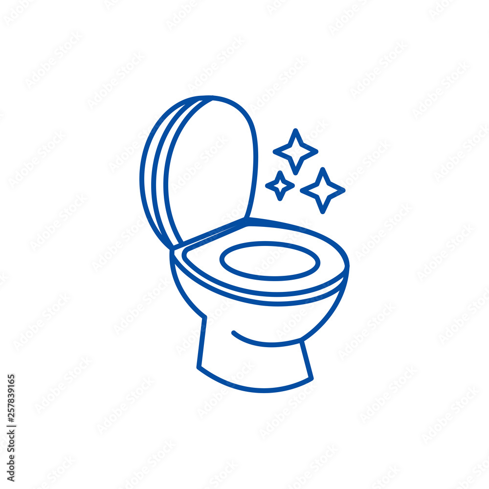 Toilet clean, cleaning service line concept icon. Toilet clean ...