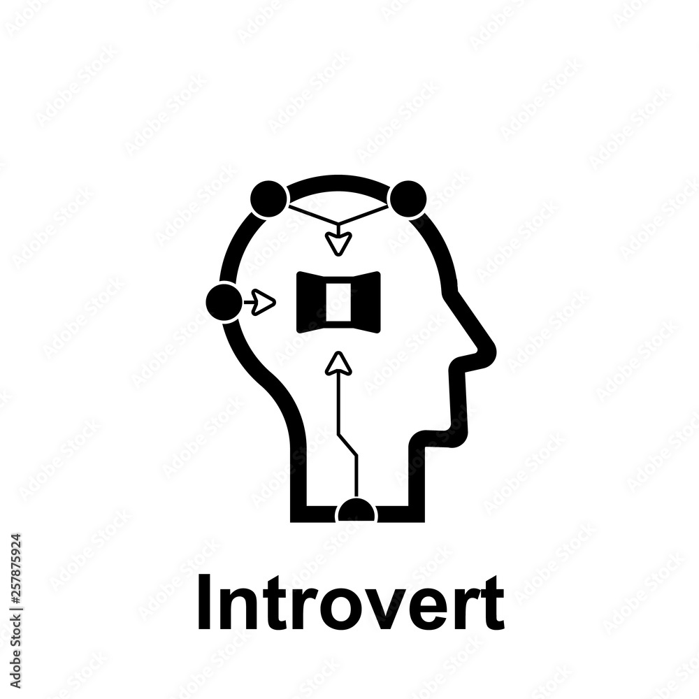 Human mind, introvert icon. Element of human mind icon for mobile ...