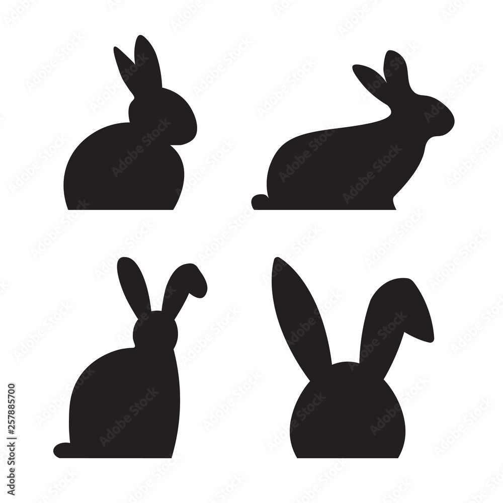 easter bunny silhouette- vector illustration Stock Vector | Adobe Stock