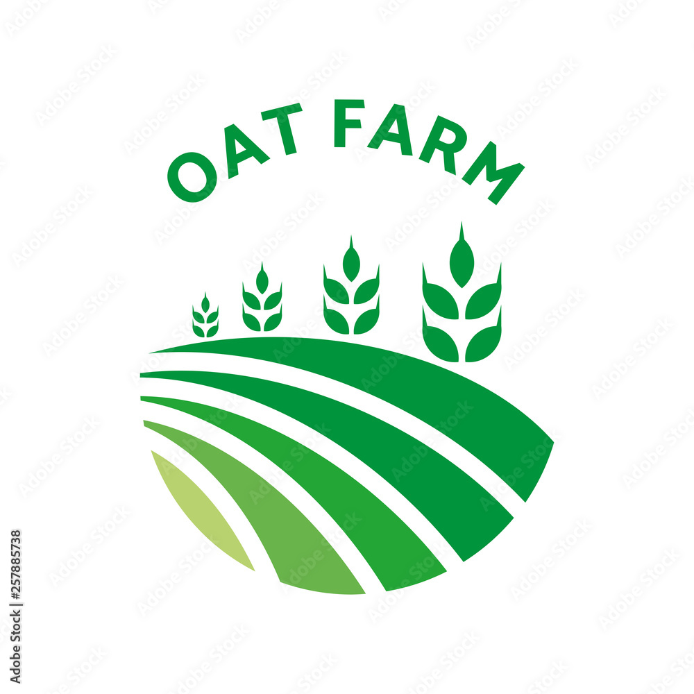 Agriculture, farm, oat field logo template Stock Vector | Adobe Stock