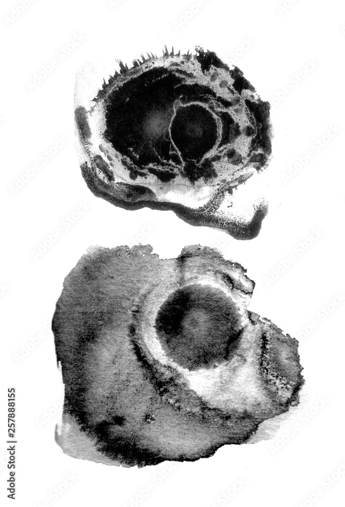 Handmade ink painting, to use alone or combined, with color or black ...