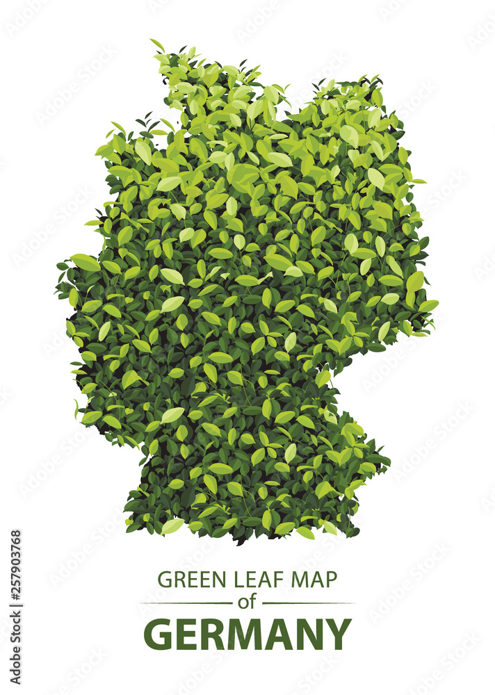 Green leaf map of germany vector illustration of a forest is concept ...