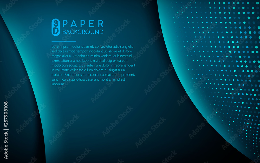 Dark blue 3d paper background. Abstract realistic overlap paper with ...