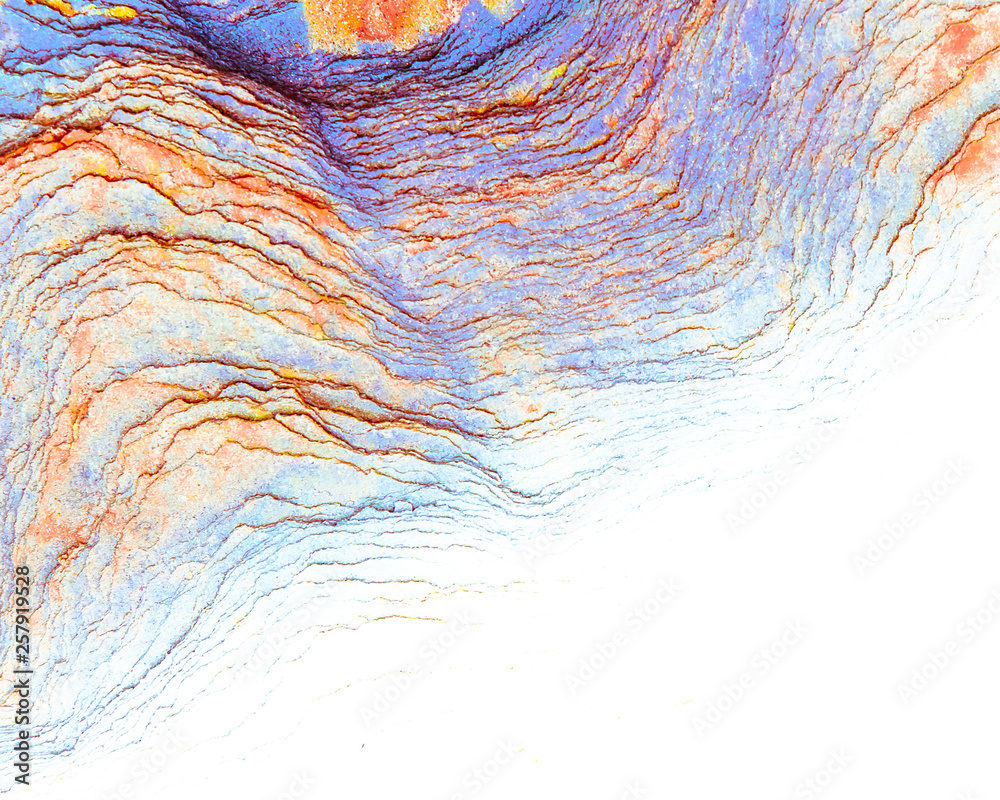 Colourful sedimentary rocks formed by the accumulation of sediments ...