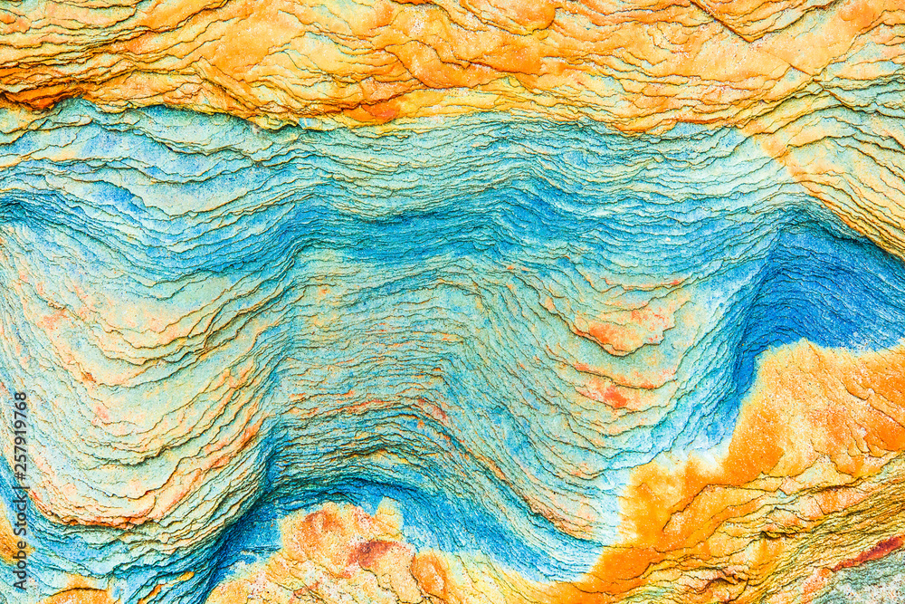 Colourful sedimentary rocks formed by the accumulation of sediments ...