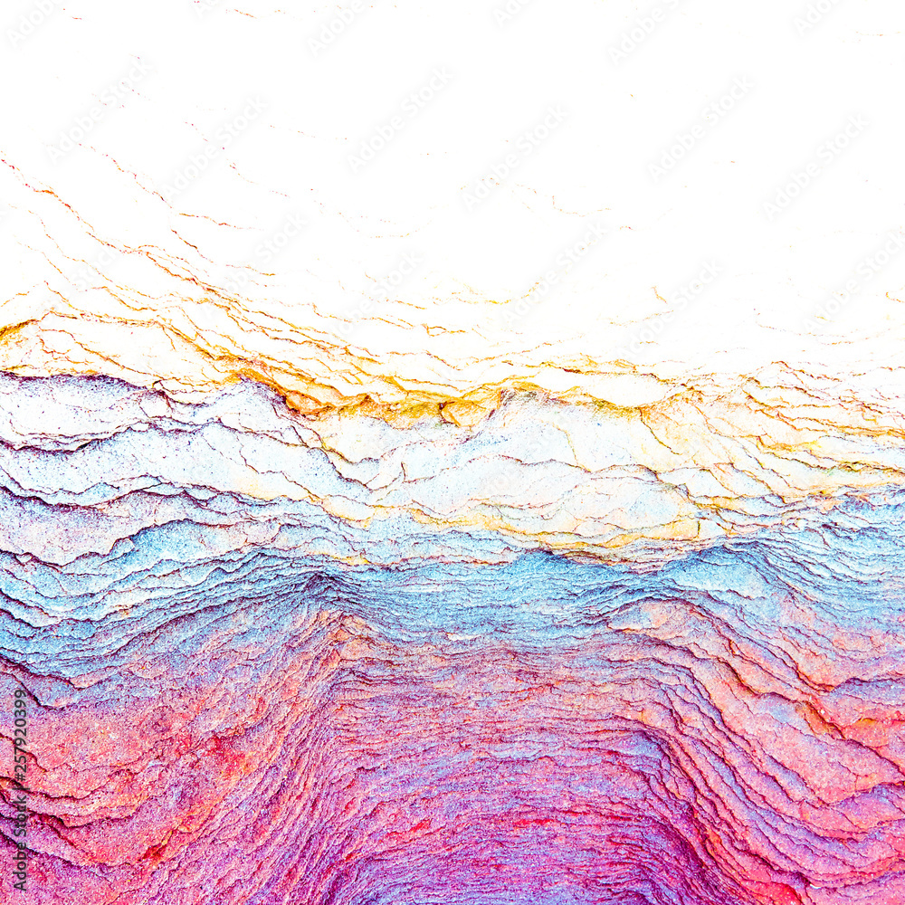 Colourful sedimentary rocks formed by the accumulation of sediments ...