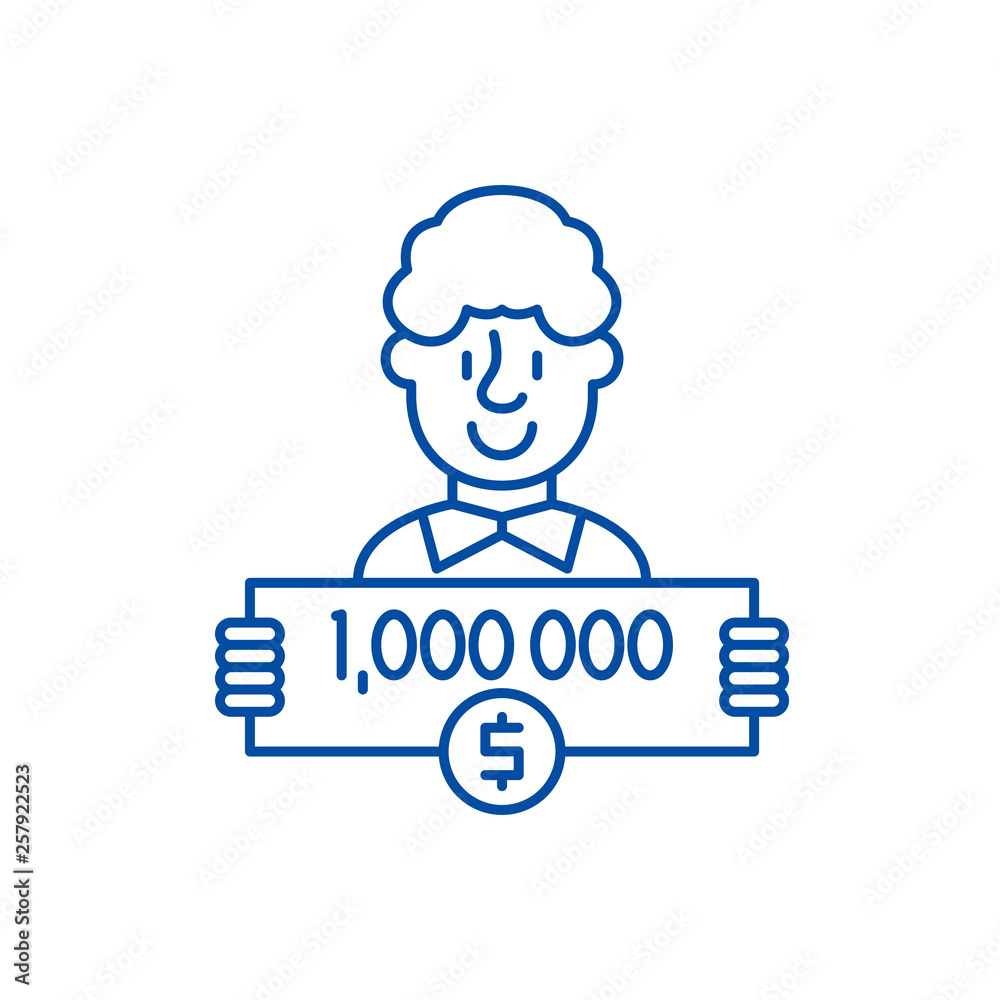 One million dollars line concept icon. One million dollars flat vector ...