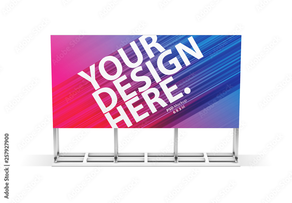 Horizontal Billboard on Stand Mockup Stock Template | Adobe Stock