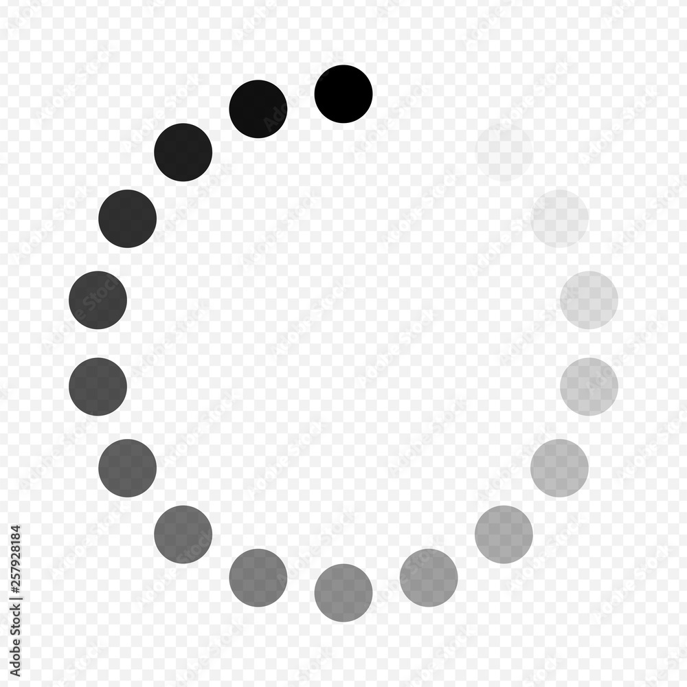 Download or loading sign isolated on white background. Round icon ...