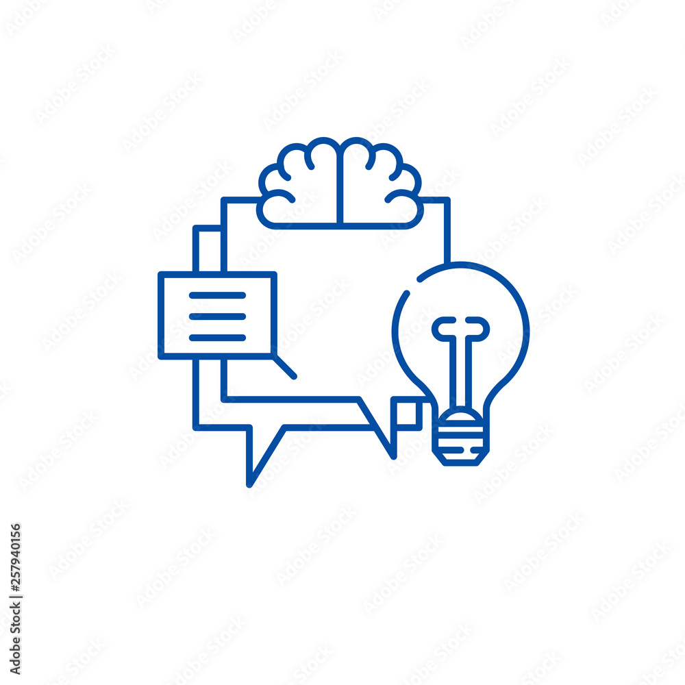 Hr metric line concept icon. Hr metric flat vector website sign ...