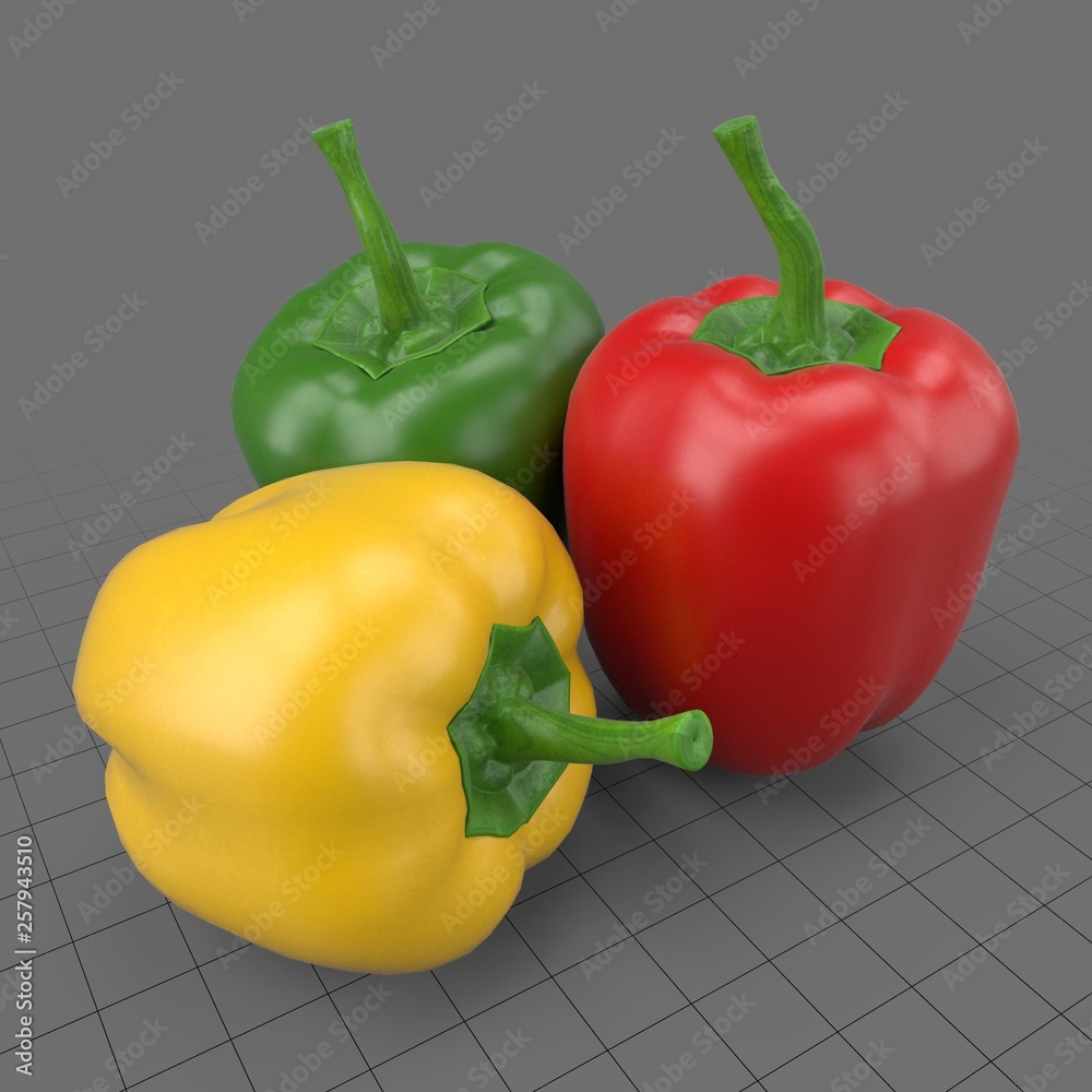 Bell peppers Stock 3D asset | Adobe Stock