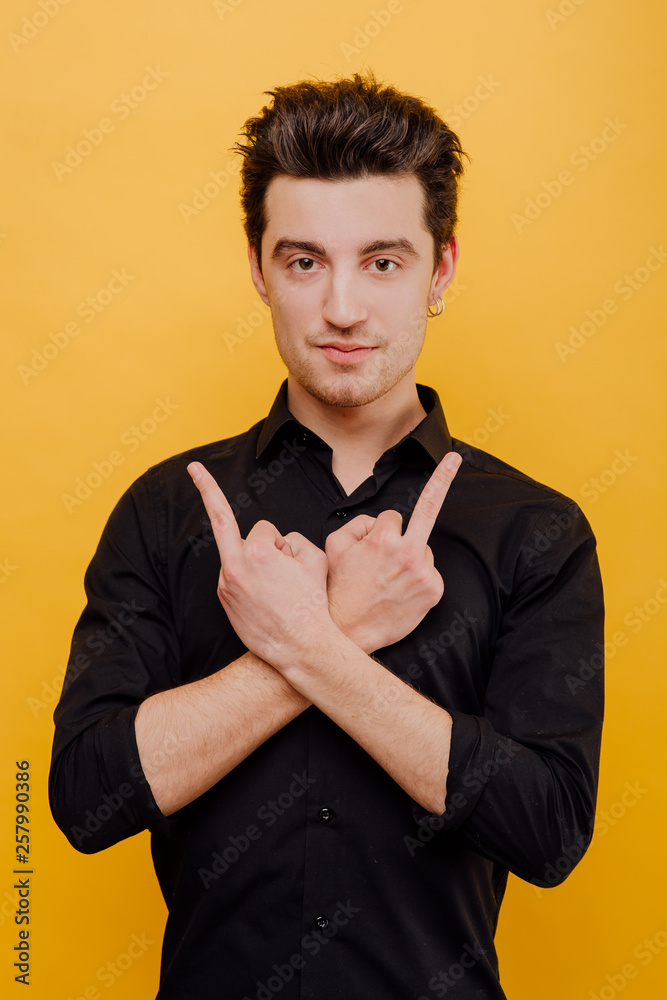 man showing a fack, showing a gesture with the middle finger raised as ...