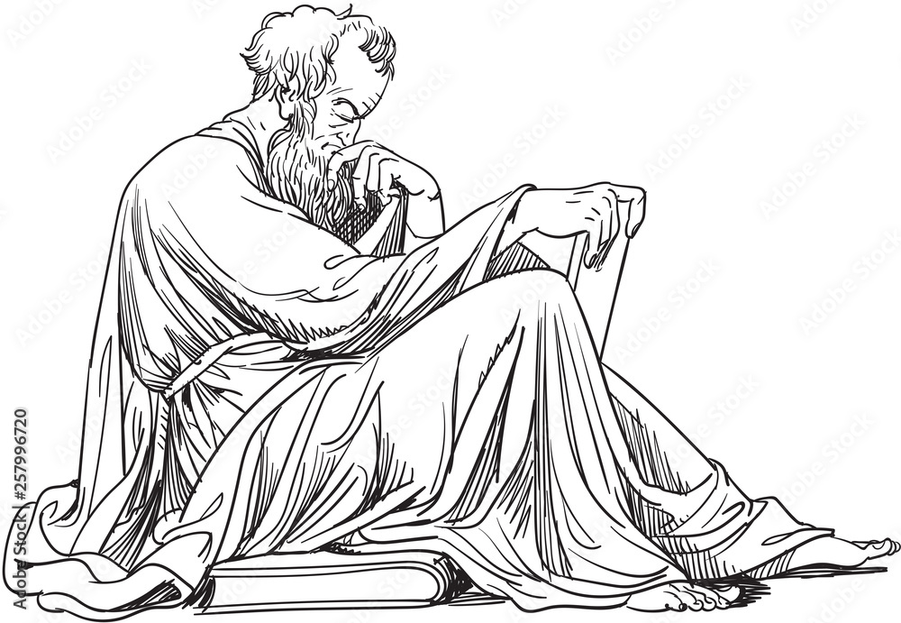 Epictetus portrait in line art illustration Stock Vector | Adobe Stock